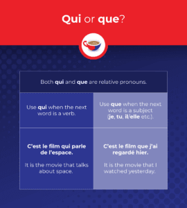 Practising relative pronouns: 'qui' and 'que' - Coffee Break Languages